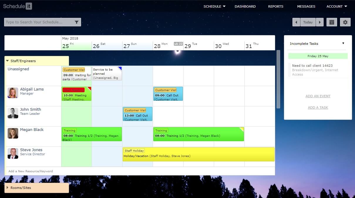 Setting a theme, colors, background and photo for your schedule ...