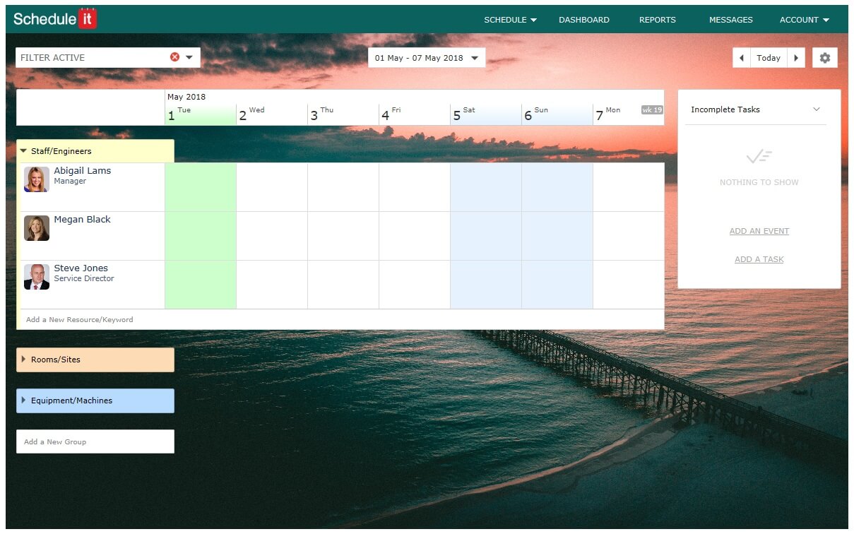 Setting a theme, colors, background and photo for your schedule ...